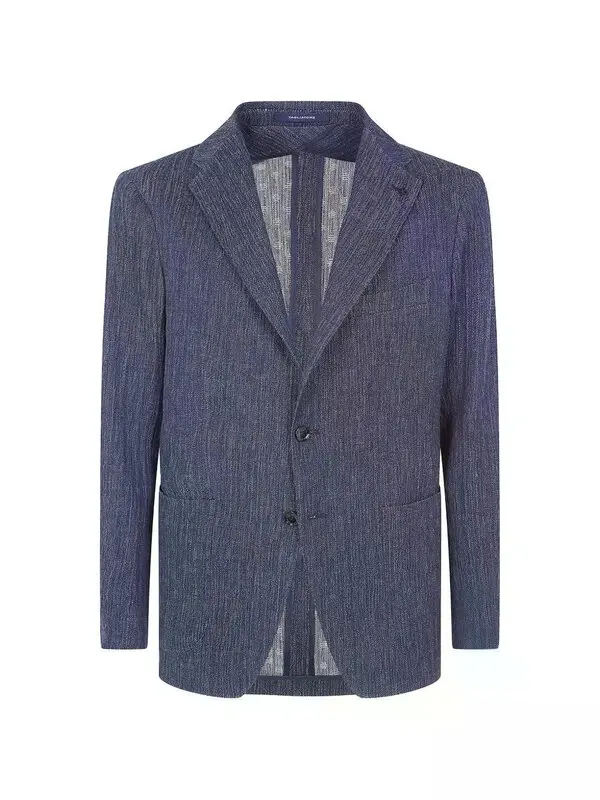 Tagliatore Textured-finish Single-breasted Blazer - Blue