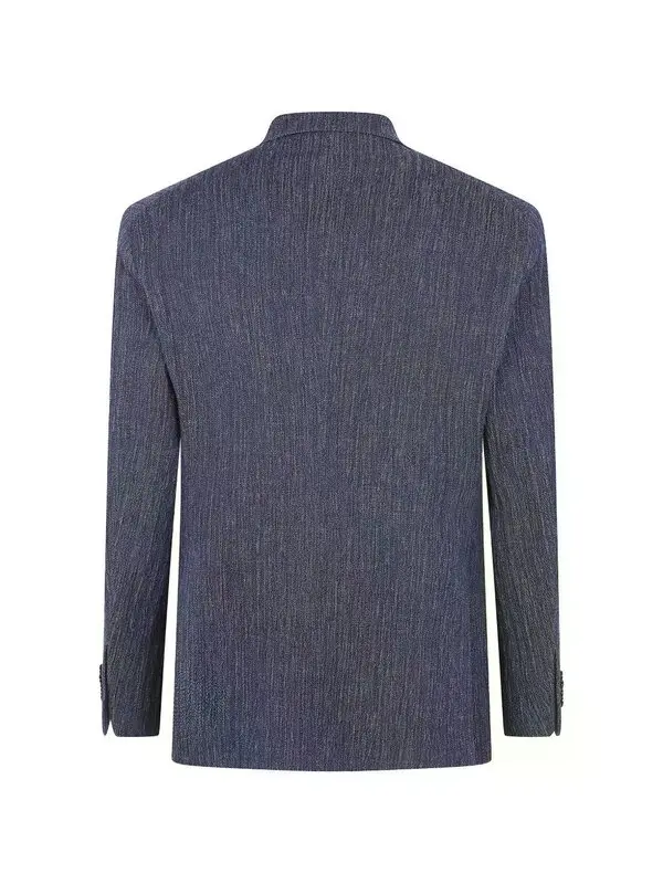 Tagliatore Textured-finish Single-breasted Blazer - Blue