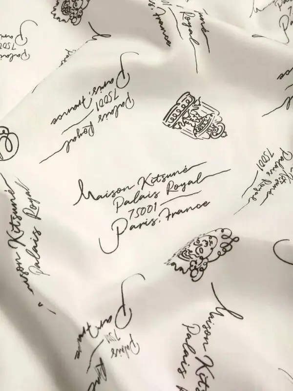 Maison Kitsuné Poetic Paris Scarf - White