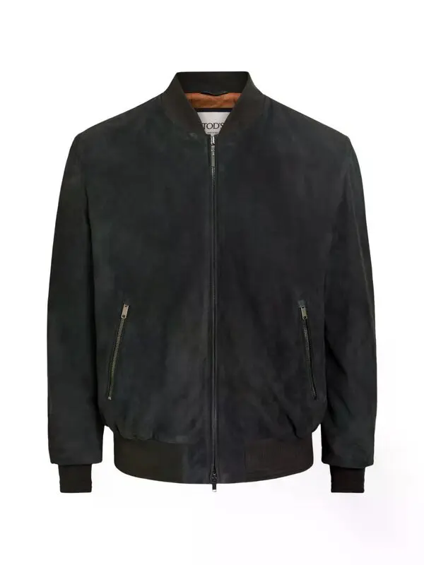 TOD'S Brera Suede Bomber Jacket - Grey
