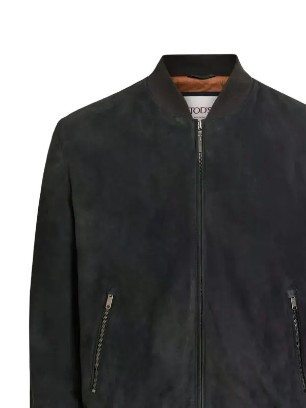 TOD'S Brera Suede Bomber Jacket - Grey