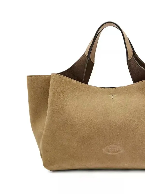 TOD'S Debossed-logo Suede Shoulder Bag