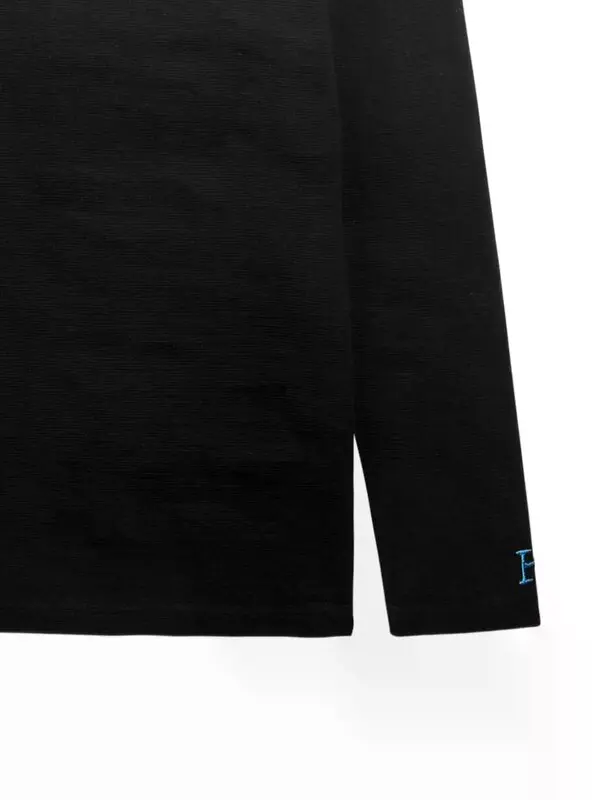 Stretch Waffle-knit Long-sleeve T-shirt