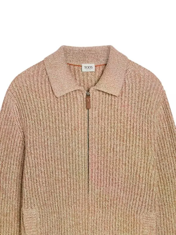 TOD'S Ribbed-knit Zip-up Cardigan