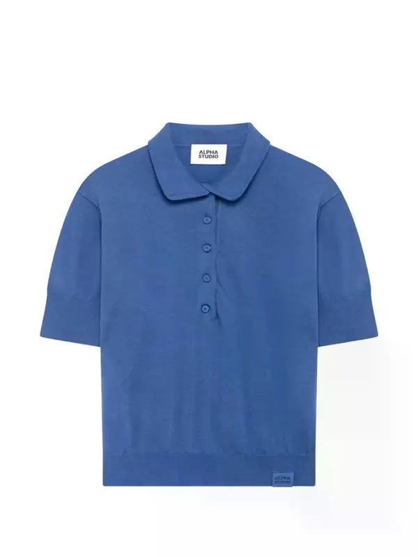 Alpha Studio Knitted Short-sleeved Polo Shirt