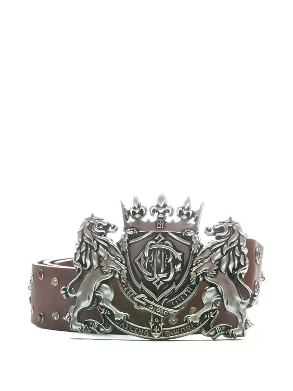 BIRTH OF ROYAL CHILD Lion-medal Crystal-embellished Belt - Neutrals
