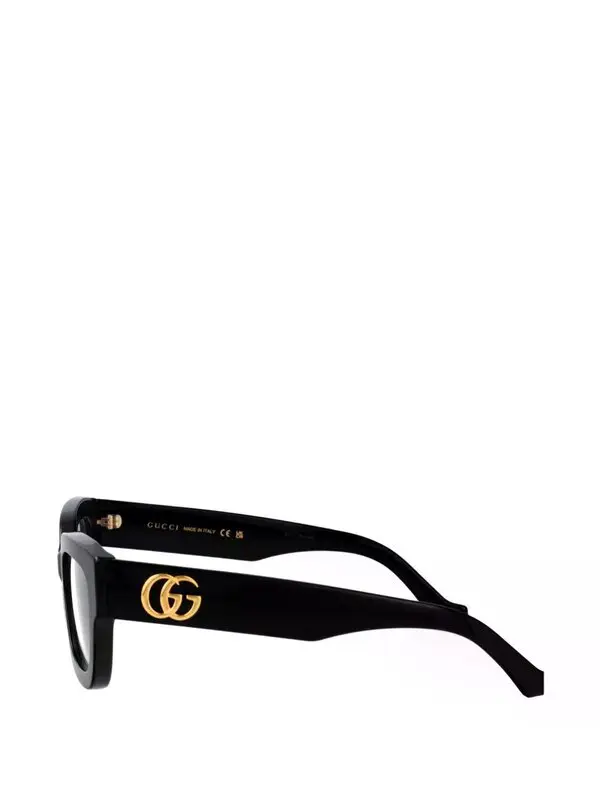 Gucci Double G Square-frame Glasses - Black