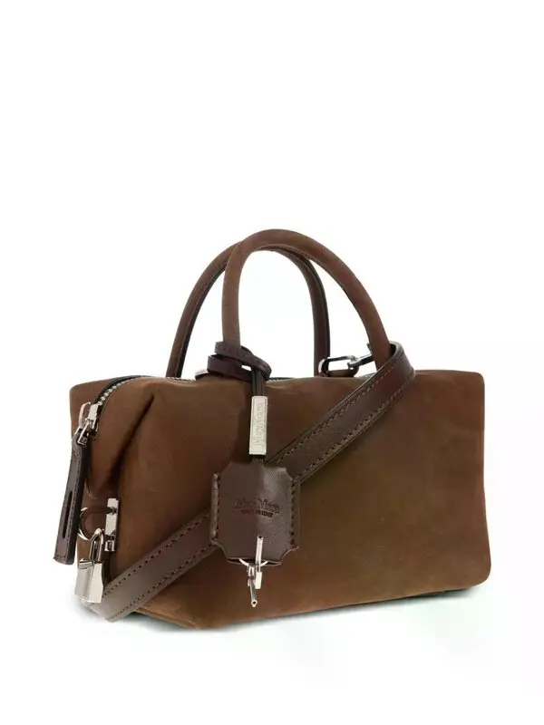 Max Mara Small Suede Holdall Tote Bag - Brown