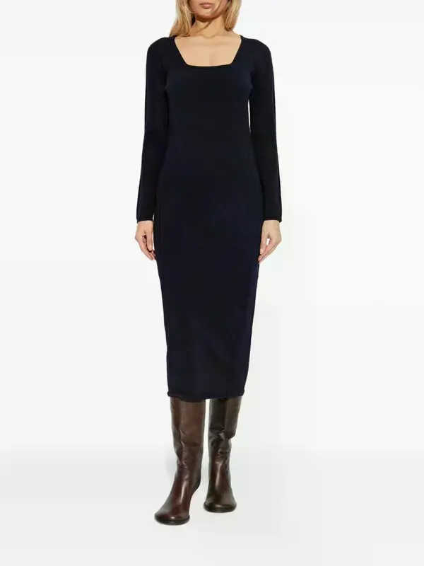 Max Mara Sophia Square Neck Dress - Blue