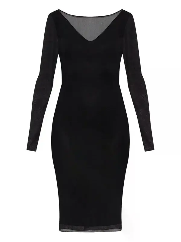 Max Mara Sheer-sleeved Midi Dress