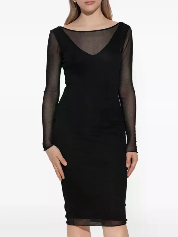 Max Mara Sheer-sleeved Midi Dress