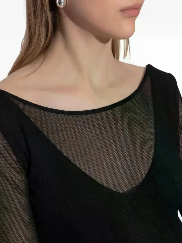 Max Mara Sheer-sleeved Midi Dress