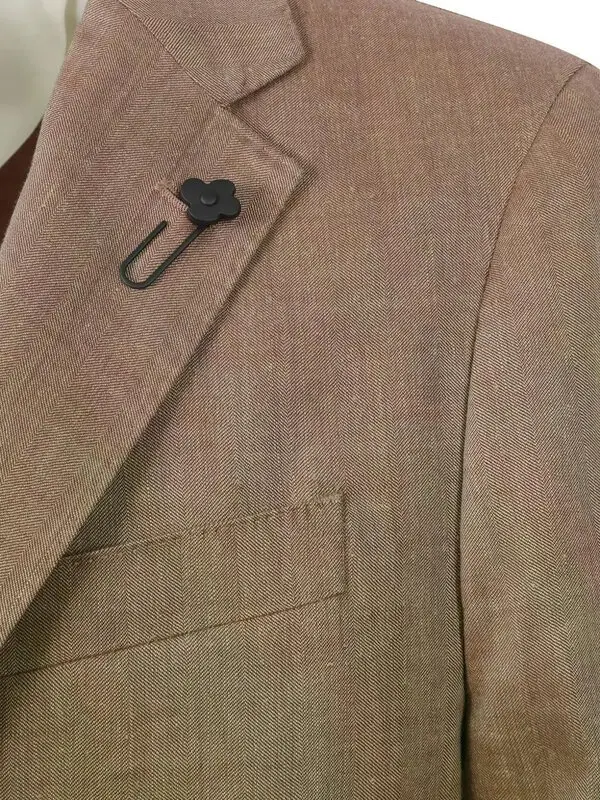 LARDINI Herringbone-pattern Suit - Brown