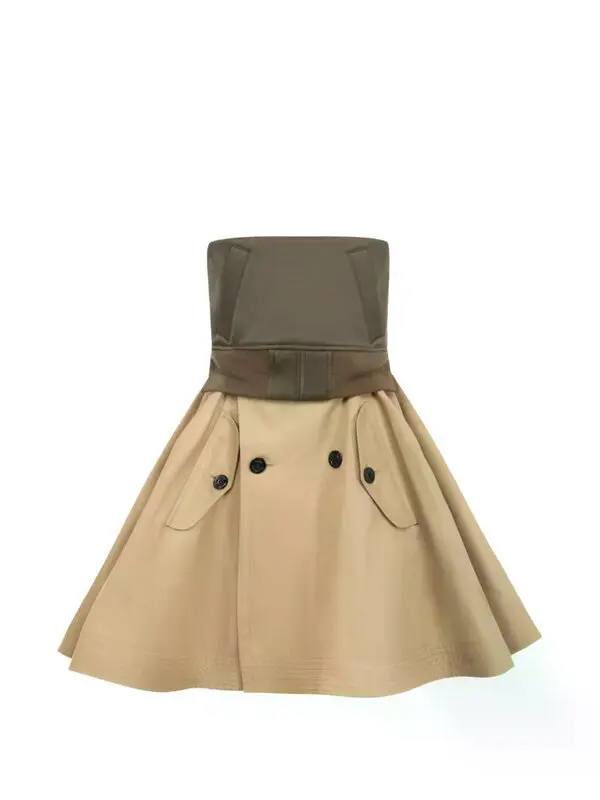 Sacai Strapless Panelled Mini Dress