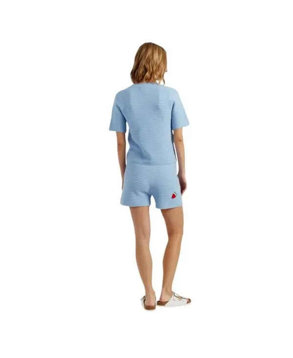 Chinti & Parker Cotton Snoopy Crochet Tee - Light Blue