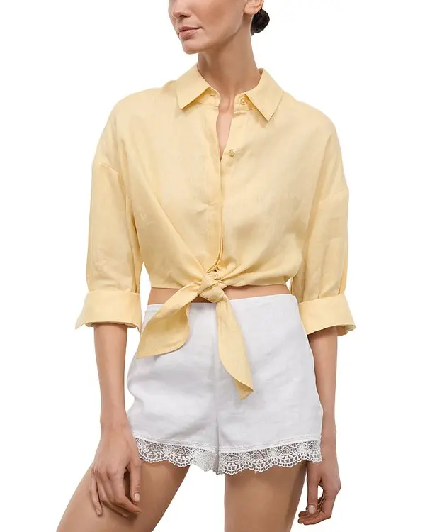 Staud Lisa Linen Top - Butter