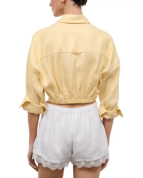 Staud Lisa Linen Top - Butter