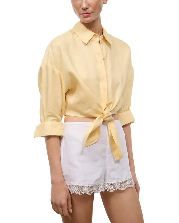 Staud Lisa Linen Top - Butter