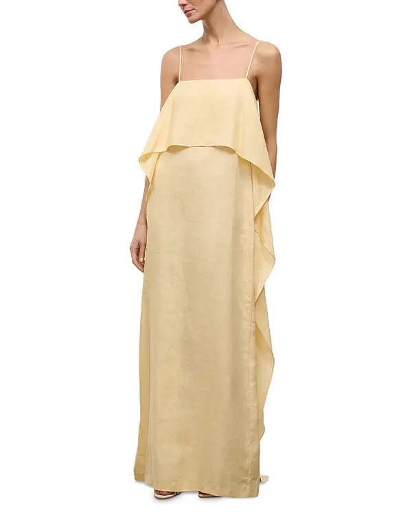 Staud Valencia Linen Maxi Dress