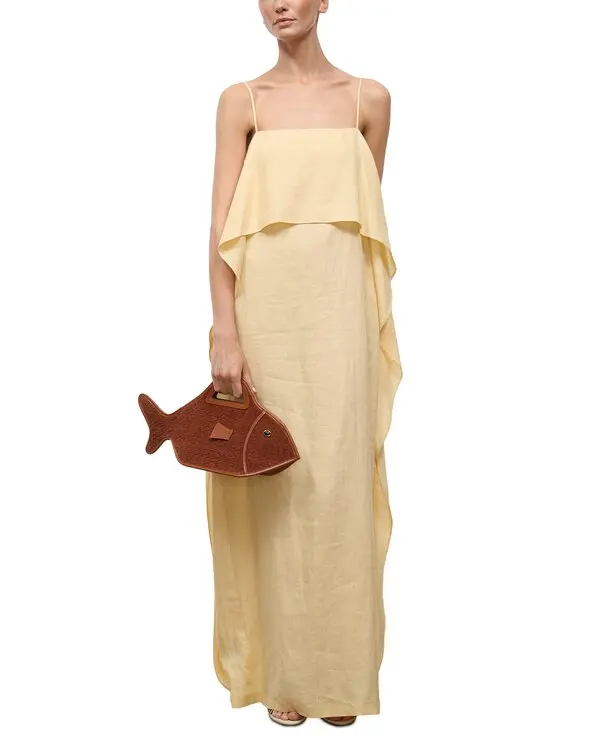 Staud Valencia Linen Maxi Dress