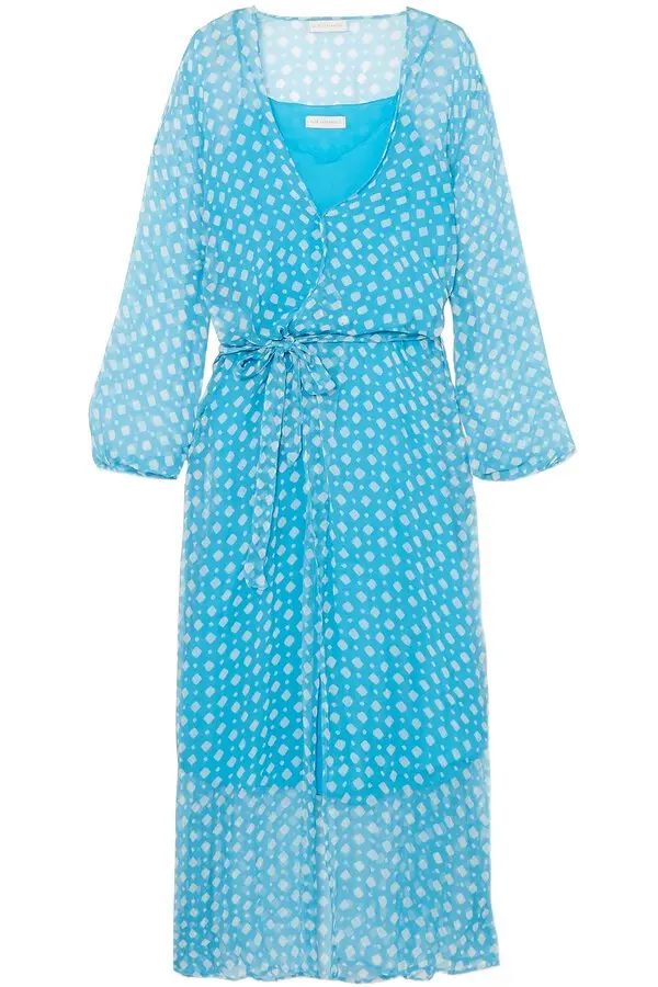 Cloe Cassandro Jemima Printed Silk-crepon Midi Wrap Dress