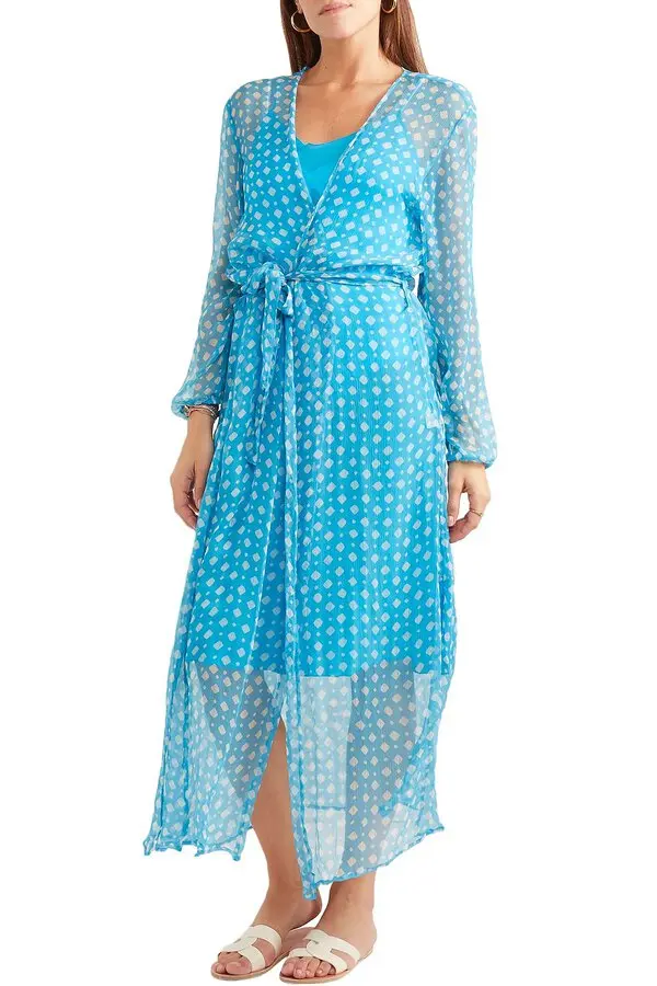Cloe Cassandro Jemima Printed Silk-crepon Midi Wrap Dress