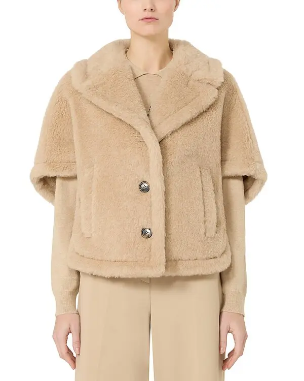 Max Mara Teddy Cape Jacket - Sand