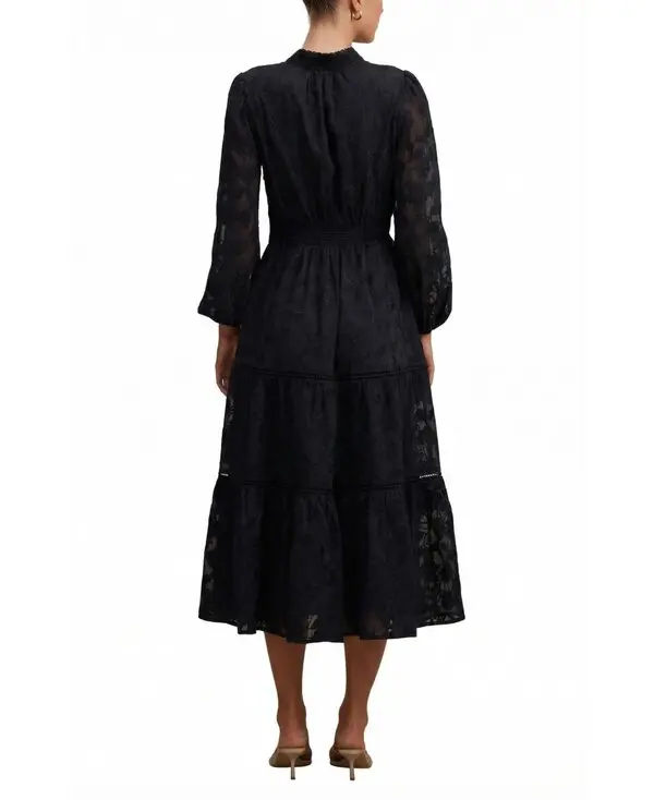 EVER NEW Nala Embroidered Midi Dress - Navy