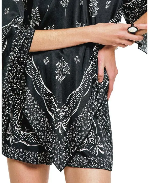Anna Sui Ribbon Handkerchief Satin Print Shorts
