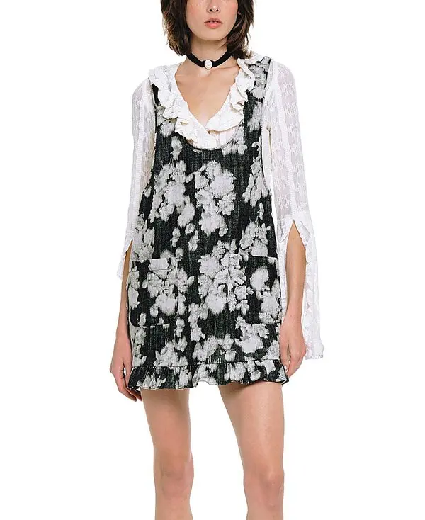 Anna Sui Rose Illusion Denim Jumper - Black