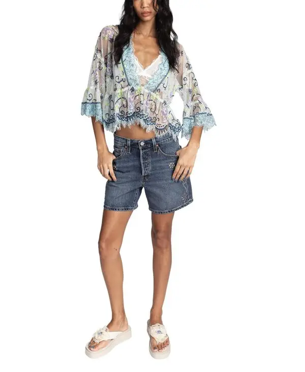 Anna Sui Lady Chatterley's Lace V-neck Top
