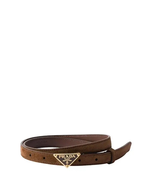 Prada Suede Belt - Brown