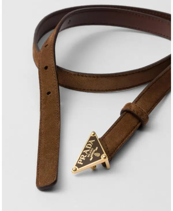 Prada Suede Belt - Brown