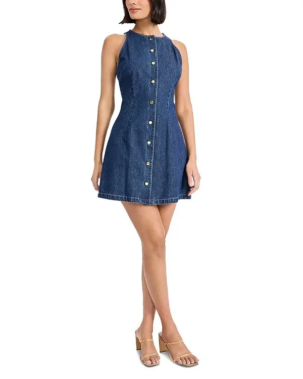 Maggy London Sleeveless Button-front Mini Dress