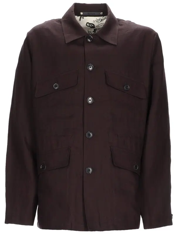 Paul Smith Linen Field Jacket - Purple