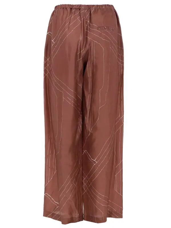 ALYSI Seta Pantalone - Brown