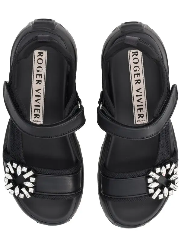 ROGER VIVIER Sandalo Viv' On The Run Sandals - Black