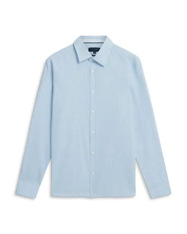 Ted Baker London Prynn Linen & Cotton Shirt - Light Blue
