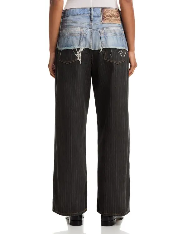 Acne Studios Two Tone Wide Leg Jeans