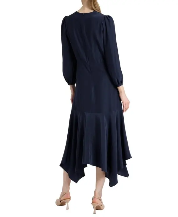Santorelli Carina Silk Midi Handkerchief Dress