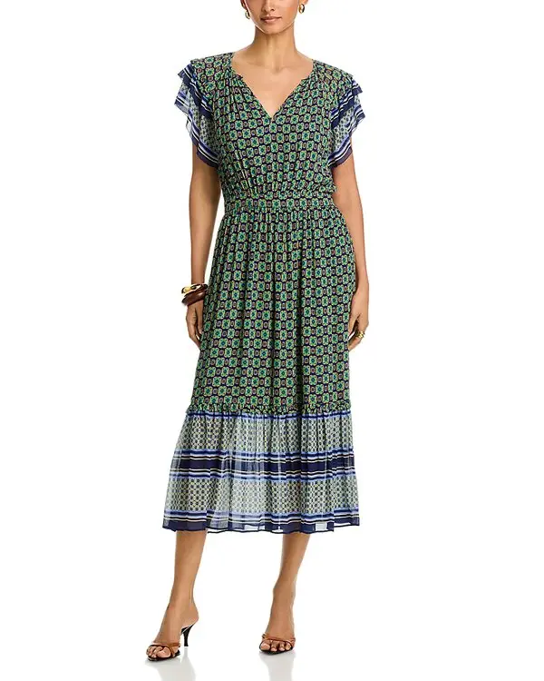 Velvet By Graham & Spencer Cheryl Ruffle Sleeve Dress - Multi