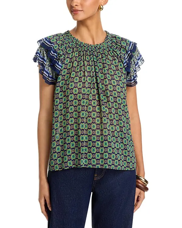 Velvet By Graham & Spencer Dahlia Ruffle Sleeve Top