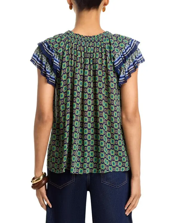 Velvet By Graham & Spencer Dahlia Ruffle Sleeve Top