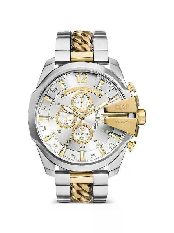 DIESEL® Mega Chief 48mm Chronograph Watch - Silver