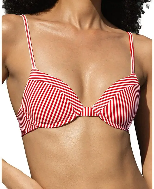 Pepper Lift Up Plunge Bikini Top - Cabana (riviera/white)