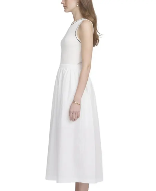 ELLE COLLECTION Mix Media Tank Dress - White Black