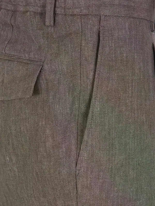 BARBA NAPOLI Pleated Drawstring Trousers - Brown