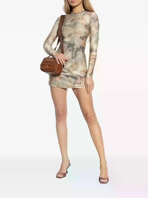 DIESEL® D-uplo Long-sleeve Mini Dress - Neutrals
