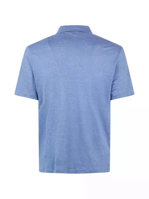 GRAN SASSO Slub-texture V-neck T-shirt - Blue