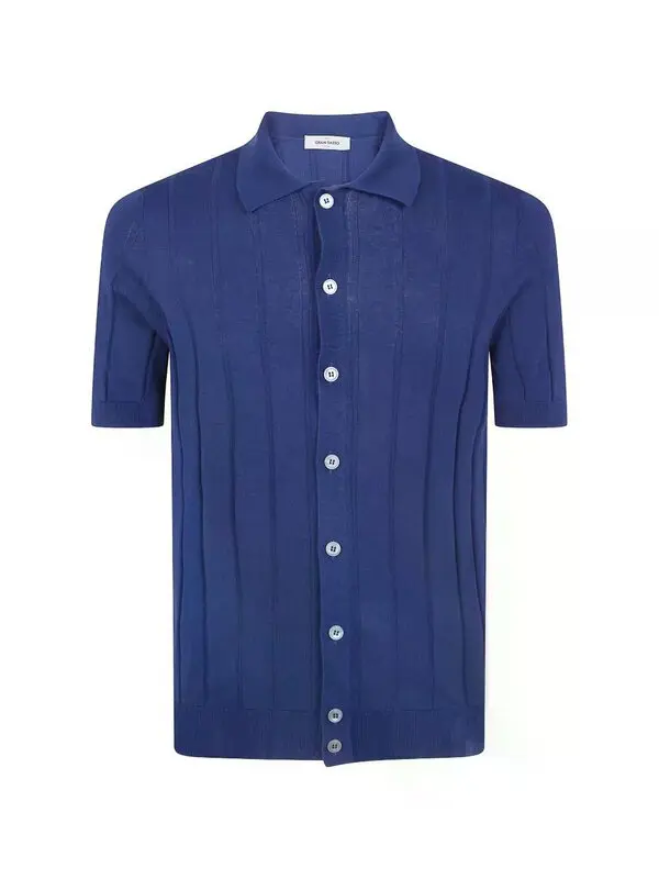 GRAN SASSO Ribbed-knit Button-up Shirt